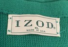 Vtg Izod Green Grandpa Cardigan Sweater Mens XL Crest Patch Acrylic USA ...