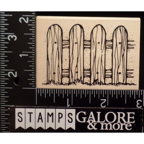 Hooks Lines & Inkers Rubber Stamps K12 COUNTRY WOOD GRAIN FENCE GARDEN ...