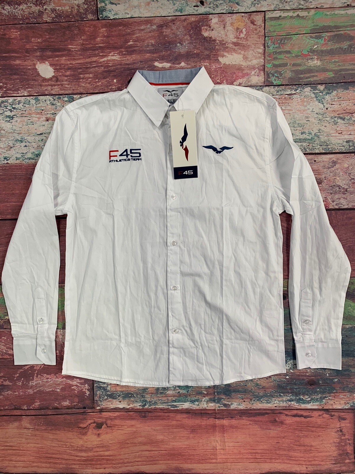 F45 Functional Athletics Team White Long Sleeve Button Up Shirt Men ...