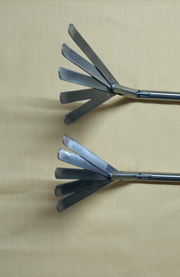 2pc Laparoscopic Fan Retractor 10mm 5 Prongs Articulation Reusable ...