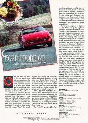 1991 Ford Probe GT Original Car Review Print Article J38 | eBay