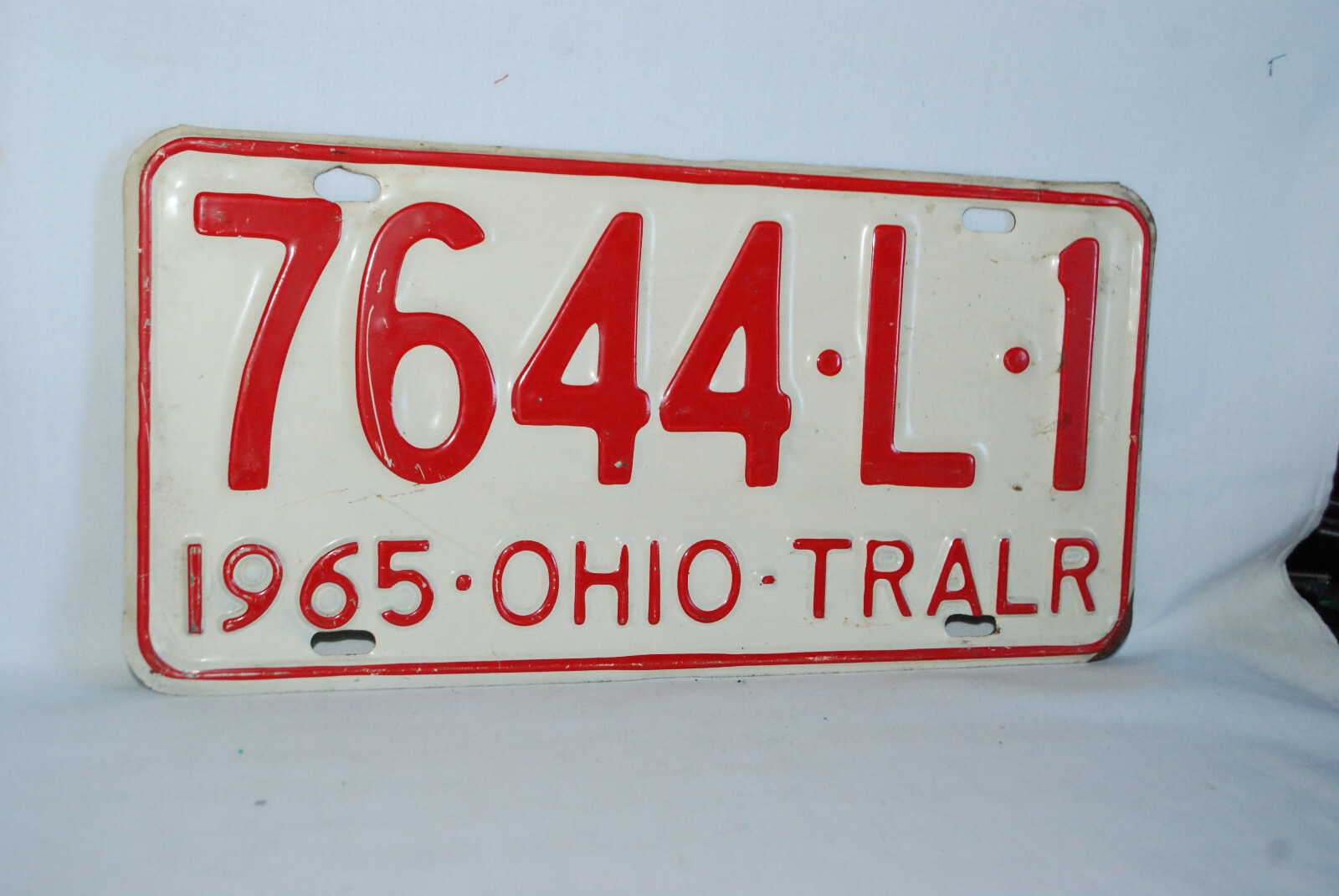 1965 Ohio Trailer License Plate # 7644-L-1 TRALR Unrestored | eBay