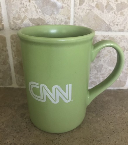CNN Lime Green Classic Logo Coffee Cup Mug Ceramic News Anchor TV 12 oz ...