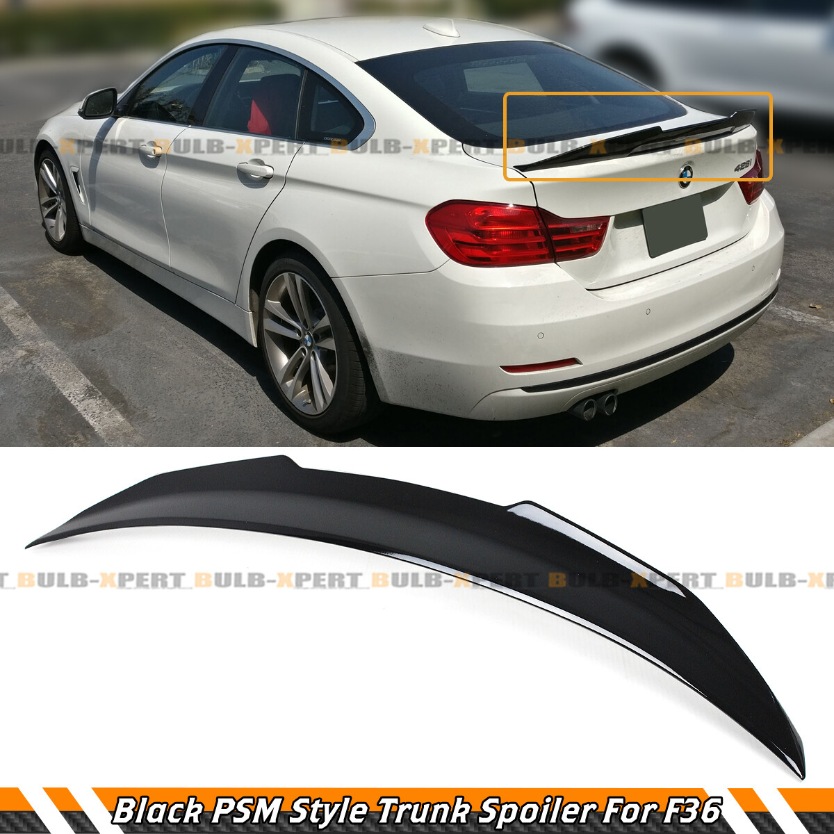 FOR 2014-20 BMW F36 4 SERIES GRAN COUPE 4DR GLOSS BLACK PSM STYLE TRUNK ...