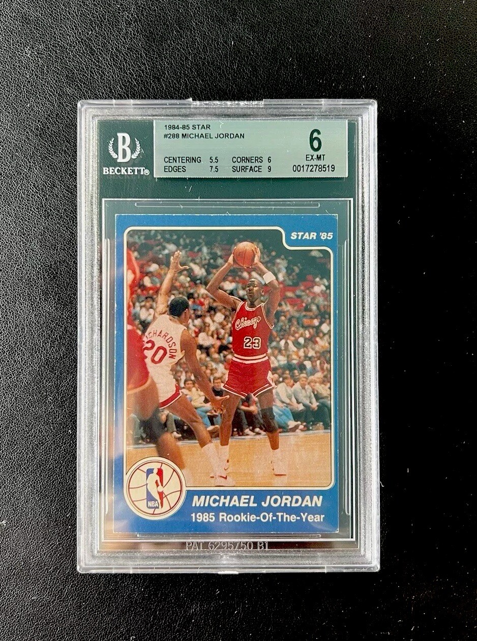 Michael Jordan 1984-85 Star Basketball ROOKIE RC #288 BGS 6 EX W/9 ...