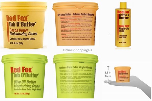 Red Fox Tub 'O' Butter Cocoa,Olive Oil, Butter Moisturising Cream Body ...