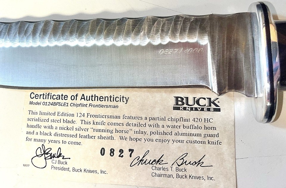 Buck 124 Frontiersman Chip Flint Custom Knife USA Rare !!! | eBay