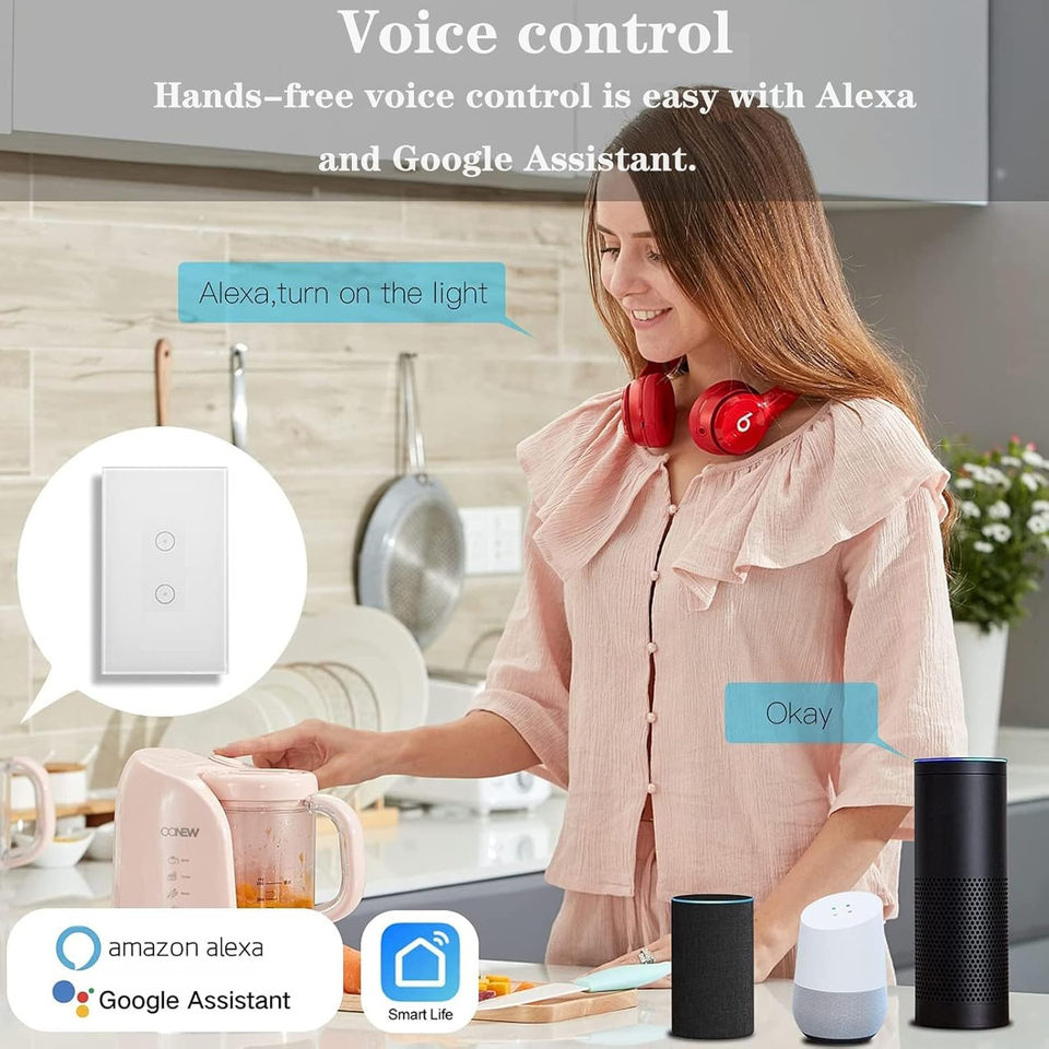 Useelink Smart Light Switch, Wifi Light Switch, Touch Smart Wall Switch ...