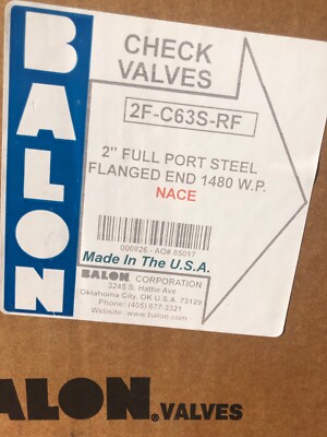 Balon 2F-C63S-RF, 2" Full Port Steel Flanged End Check Valve 1480 WP ...