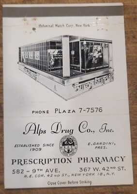 MATCHCOVER Alps Drug Company New York City | eBay