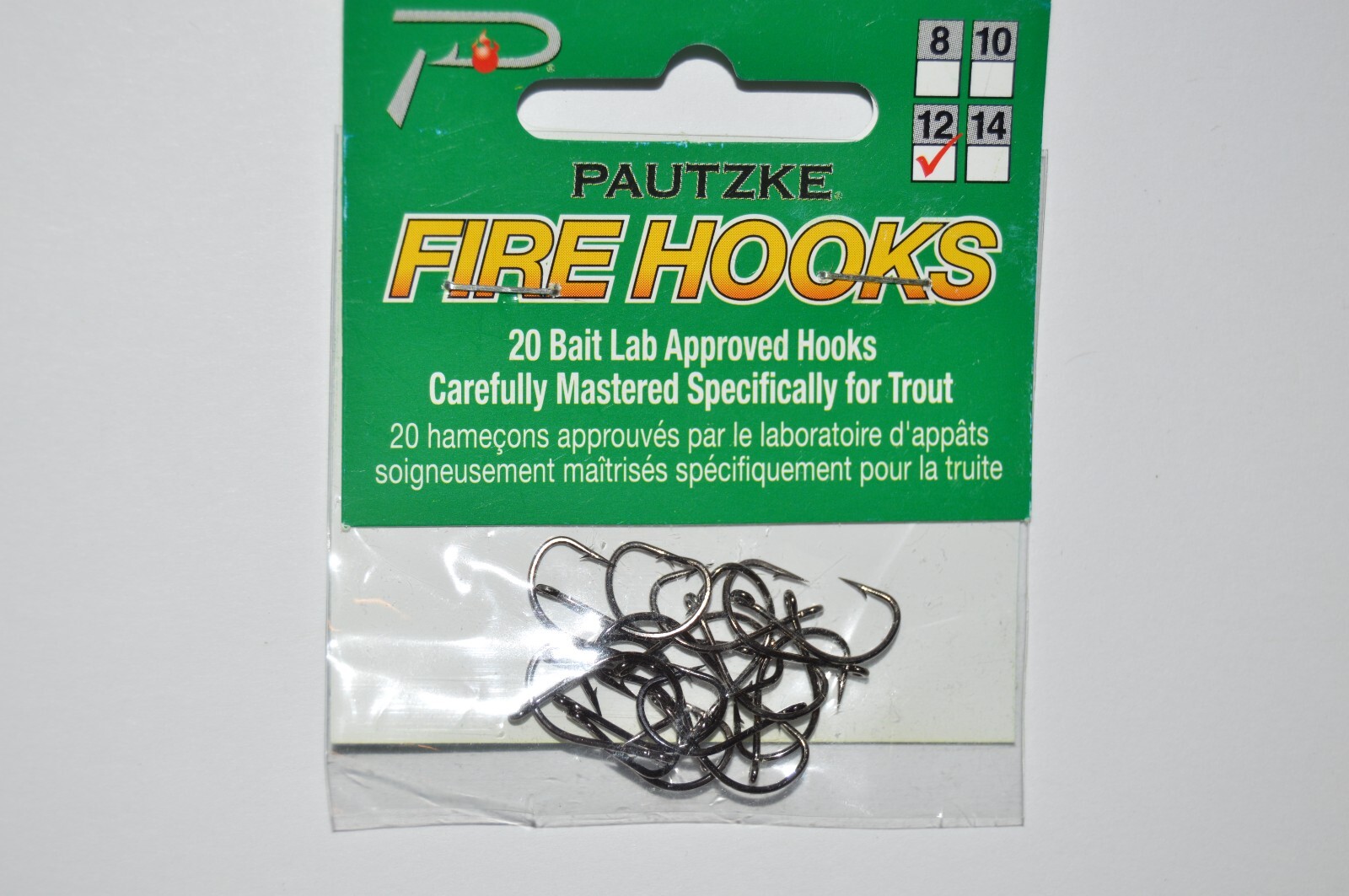 3 packs pautzke fire hooks size 12 trout 20 per pack dough bait salmon ...