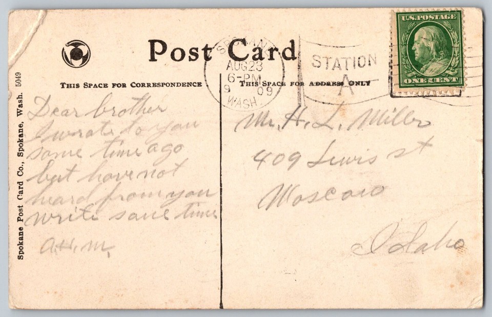Postcard Posted 1909 The Paulsen Building Spokane Washington C3 | eBay