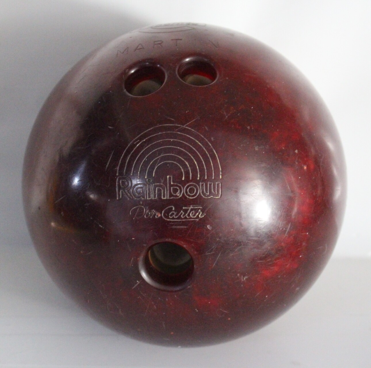 Ebonite Rainbow Bowling Ball Don Carter Deep Red Marble 15lb 10oz ...