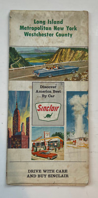 SINCLAIR OIL Road Map Long Island Metropolitan New York Westchester ...