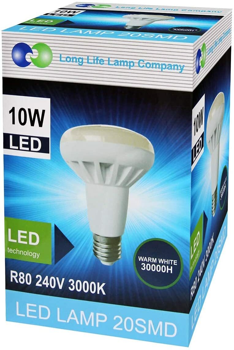 6 x 10W R80 LED E27 Replacement for Reflector R80 Light Bulb warm white ...