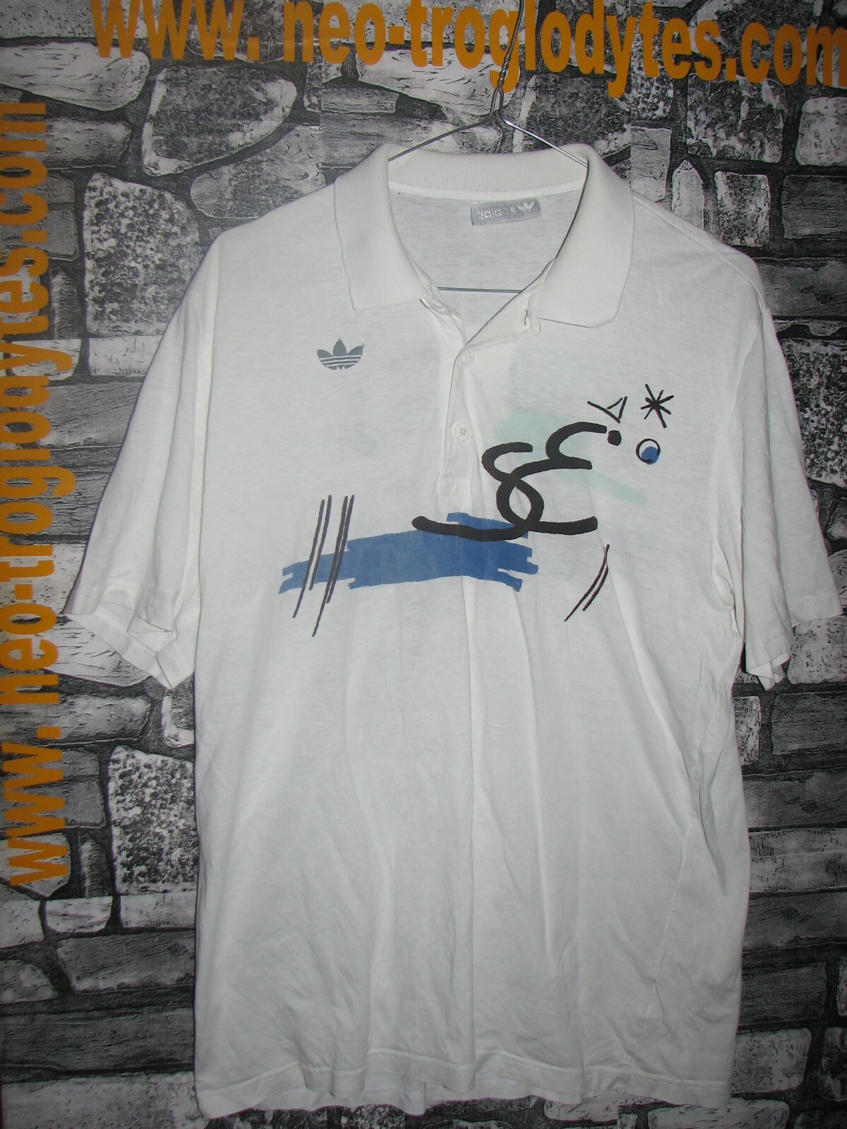 Vintage Adidas trefoil tennis cotton jersey shirt trikot maillot '80s ...