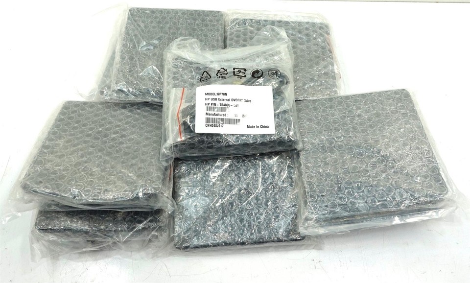 Lot 10 HP USB GP70N External DVDRW Drive 754895-001 / Open Box | eBay