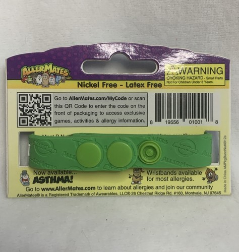 AllerMates Allergy Peanut Nut Alert WRISTBAND Medical ID Bracelet Latex ...
