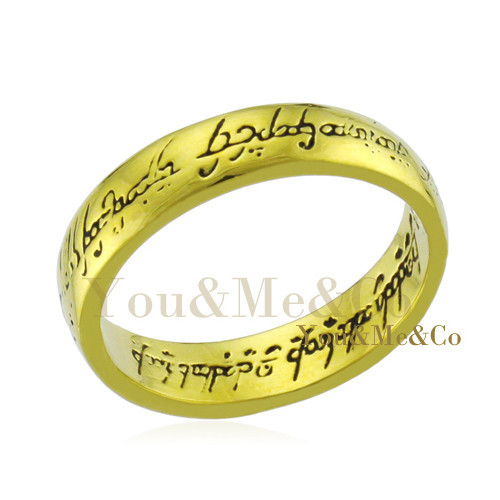 18k Yellow Gold EP " Lord of the rings " Ring | eBay