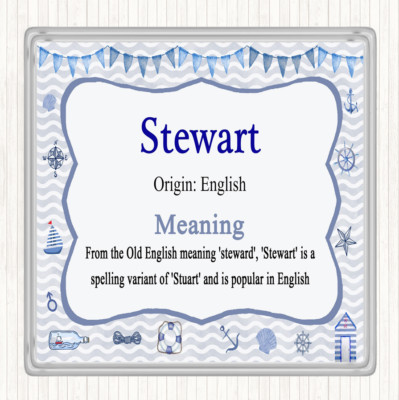 Stewart Name Meaning Drinks Mat Coaster Nautical | eBay