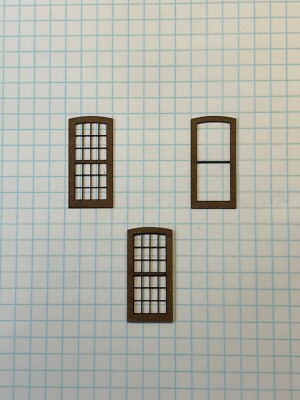 HO Scale Laser Cut Windows (10 Ct.) 11/16" x 1-15/32" (W4 PSM Window 1 ...