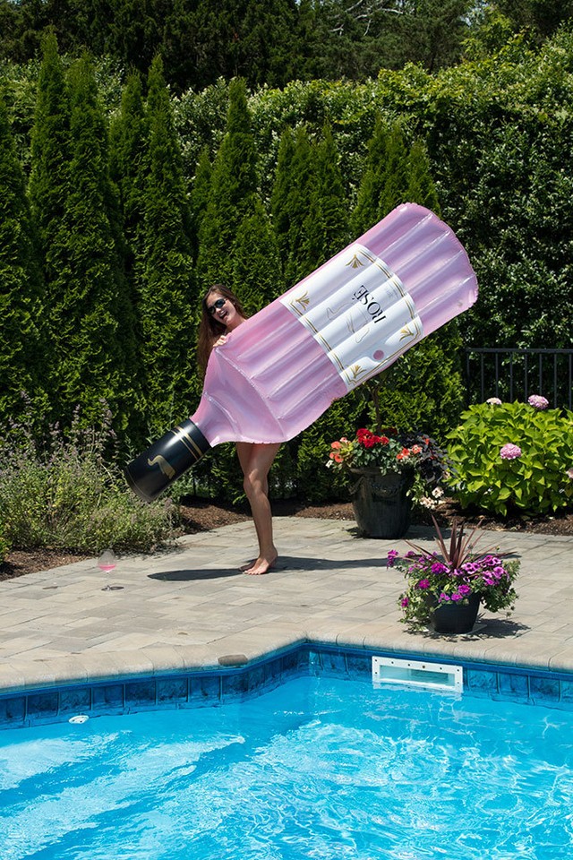 Swimline® 90654 The Rose Wine Bottle Swimming Pool Inflatable Float ...