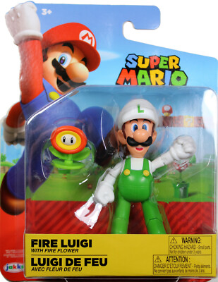 World of Nintendo ~ FIRE LUIGI W/FIRE FLOWER (WAVE 14) ACTION FIGURE ...