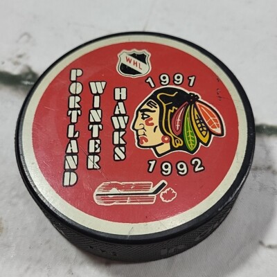 Vintage '91-'92 Portland Winterhawks Hockey Puck WHL Official 25th ...