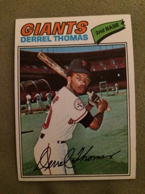 1977 Topps Derrell Thomas Baseball Card #266 San Francisco Giants 2nd ...