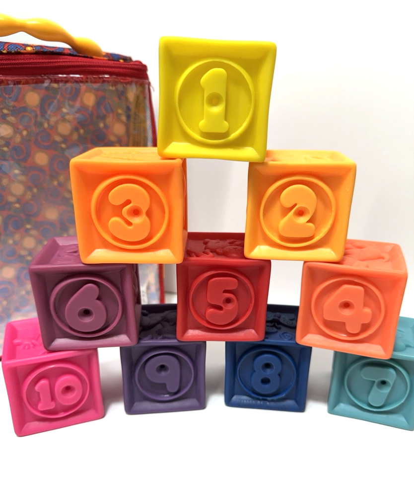 Fisher Price Stacking Sorting Toy & B Toys Soft Blocks Numbers Shapes ...