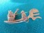 VINTAGE BREAKELL 14K GOLD THOMAS OWL & PUSSYCAT IN BOAT BROOCH SIGNED ...
