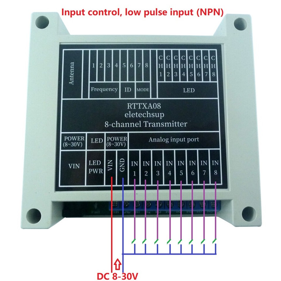 8 CH 433MHz Lora Remote Control Point-Point Feedback Wireless IO Relay ...