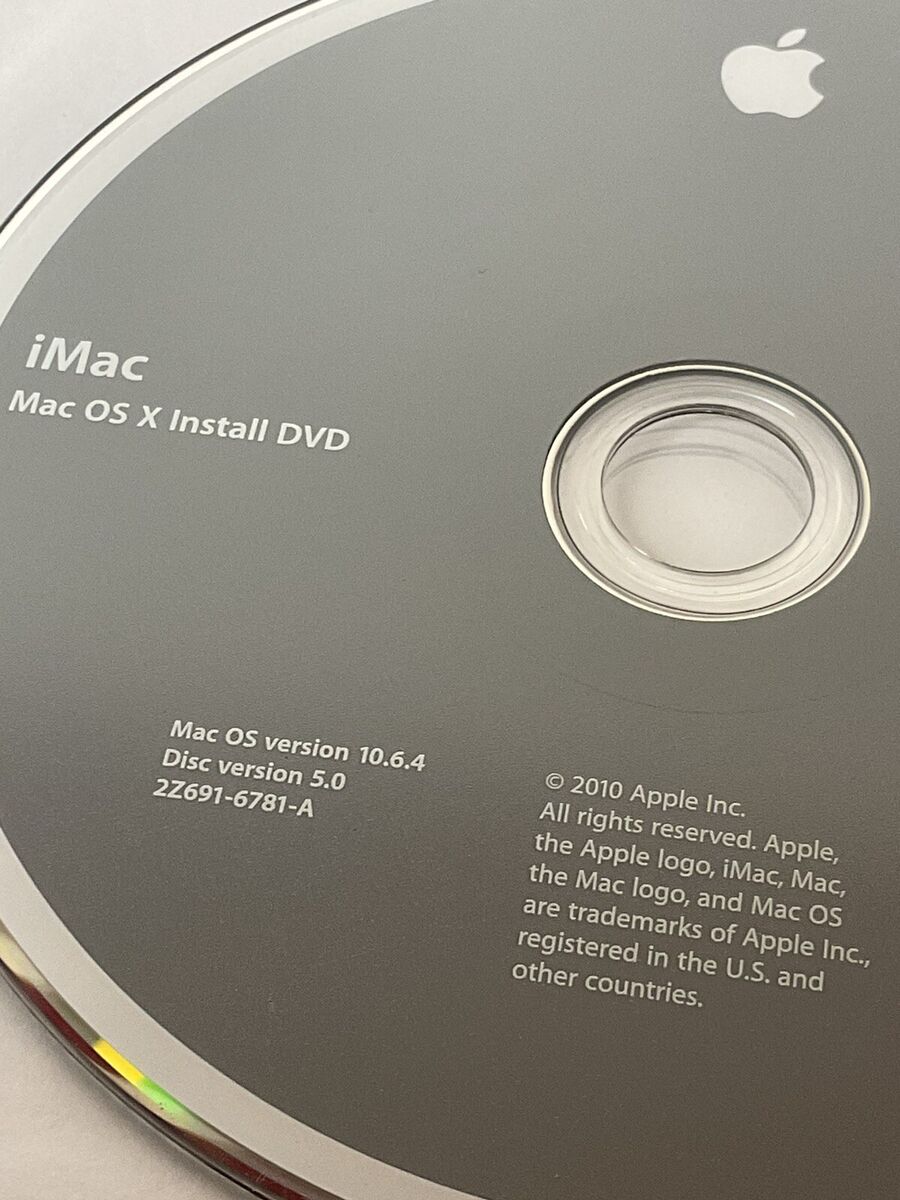 IMac OS X & Application Install DVD - OS Version 10.6.4 IMac OS X & Application Install DVD - OS Version 10.6.4