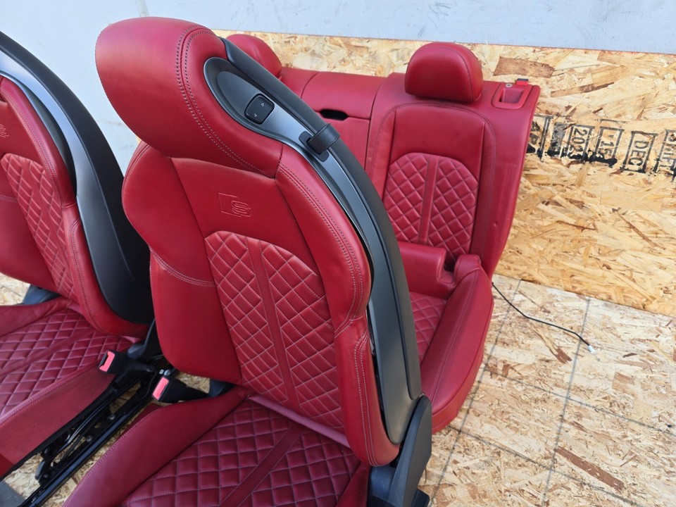 LEATHER SEAT SEATS SET FRONT/REAR RED COLOR 40K 18-23 AUDI A5 S5 RS5 B9 ...