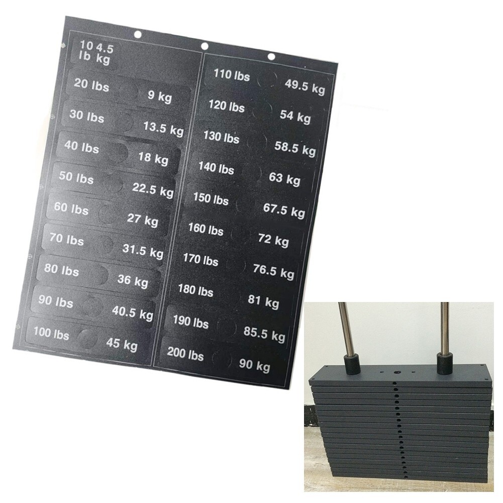 Long lasting Weight Stickers Precisely Cut for Gym Equipment ...