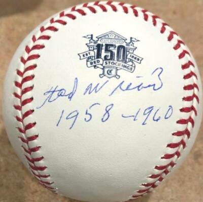 Ted Wieand Autographed Cincinnati Reds 150th Anniversary Baseball 1958 ...
