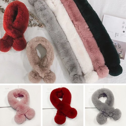 Fur Plush Student Gift Plush Scarfs Neckerchief Warm Bib Fur Ball Cross ...