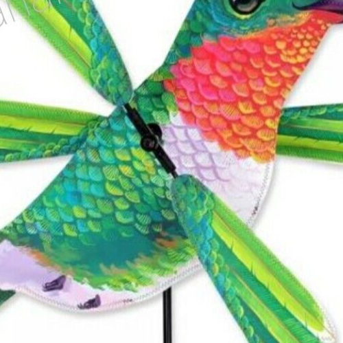 HUMMINGBIRD WHIRLIGIG WIND SPINNER 16" PREMIER GARDEN STAKE YARD DECOR ...