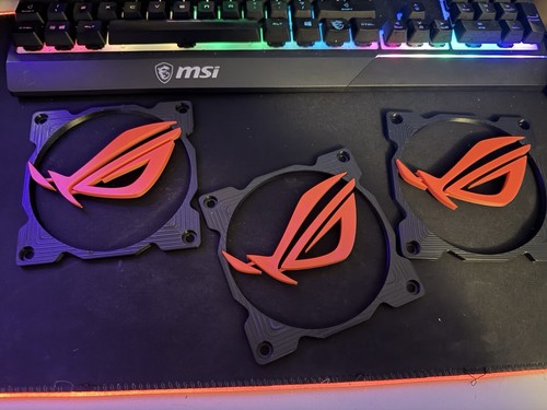 ASUs ROG Fan Cover x4 Republic of gamers 120mm fan cover grill black ...