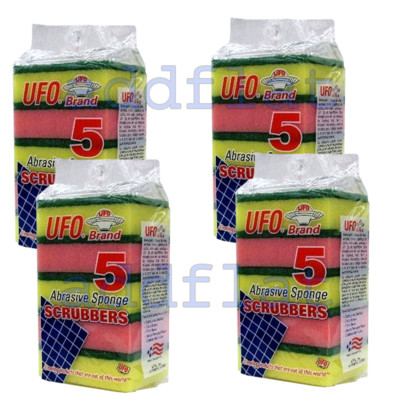 Lot of 20 Yellow Sponge Green Scrubber Scrub Scourer for Wash Clean ...