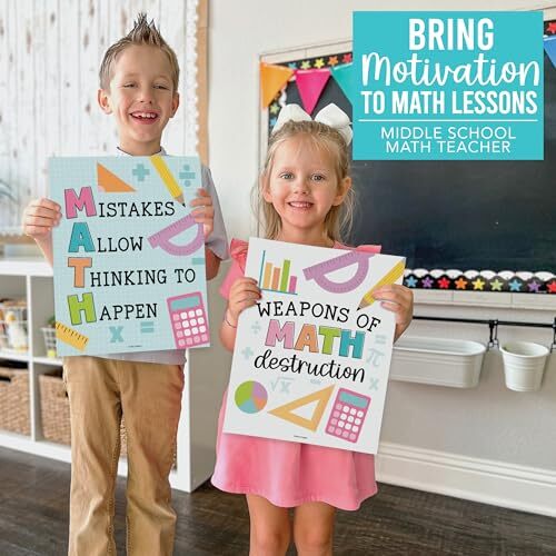 6 Colorful Math Posters For Elementary School - Middle School Math ...