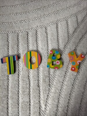 wooden letters- TOBY, door, toybox | eBay UK