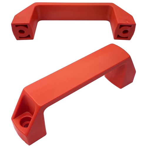 2x Heavy duty red plastic 130mm 5 1/8" industrial commercial door pull ...
