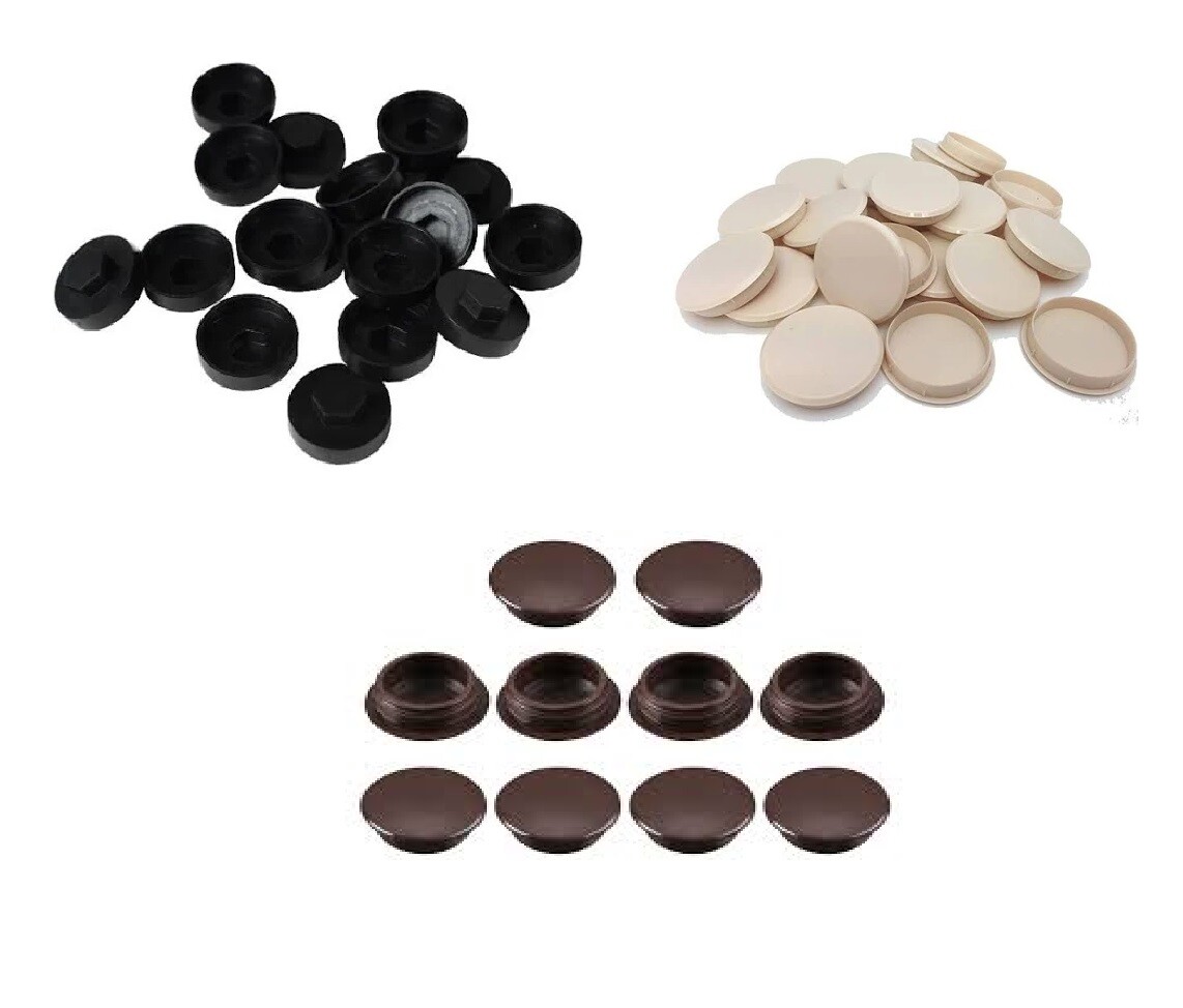 Screw Caps Black Cream Brown Screw Caps Pack of 30 9mm To Hide Screw ...