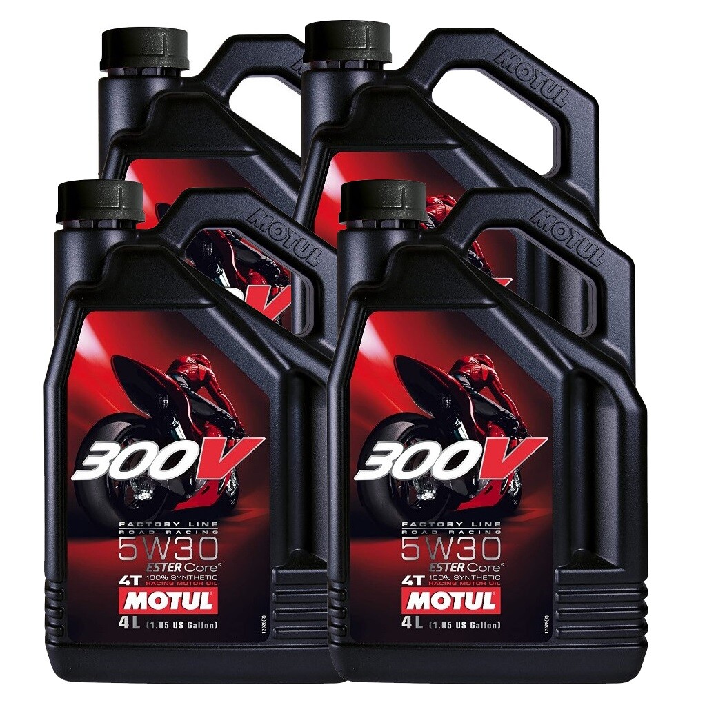 Motul 300V 5W-30 4T 4-STROKE 16L Factory Line Road Racing Oil 4 x 4L ...