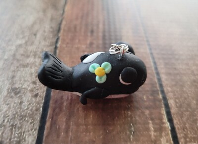 Polymer Clay Orca Pendant Key Chain Badge Reel Whale Bag Charm | eBay