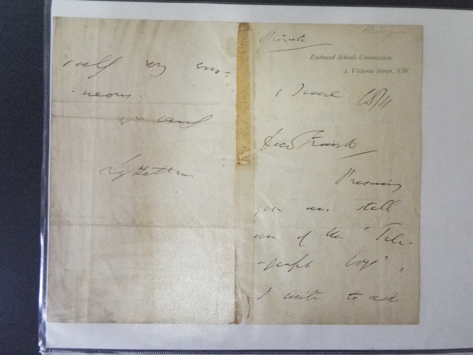 George Lyttelton Autograph Letter - 4th Baron Lyttelton | eBay