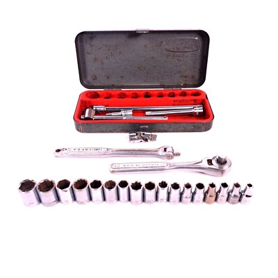 Vintage Craftsman ¼” Drive SAE Socket Set mostly =V=, 1 Snap-on 25pcs ...