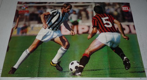 POSTER GEANT ONZE FOOTBALL 1978 BENETTI JUVENTUS TURIN JUVE / BATTISTON ...