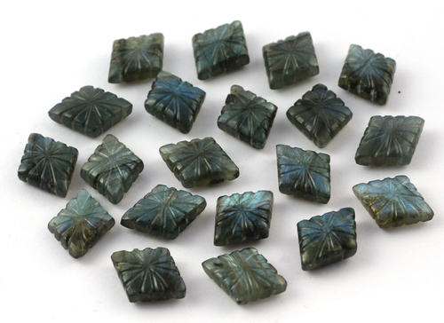 A+ Blue Fire Labradorite Loose Gemstone Beads Diamond Shape Hand Carved ...